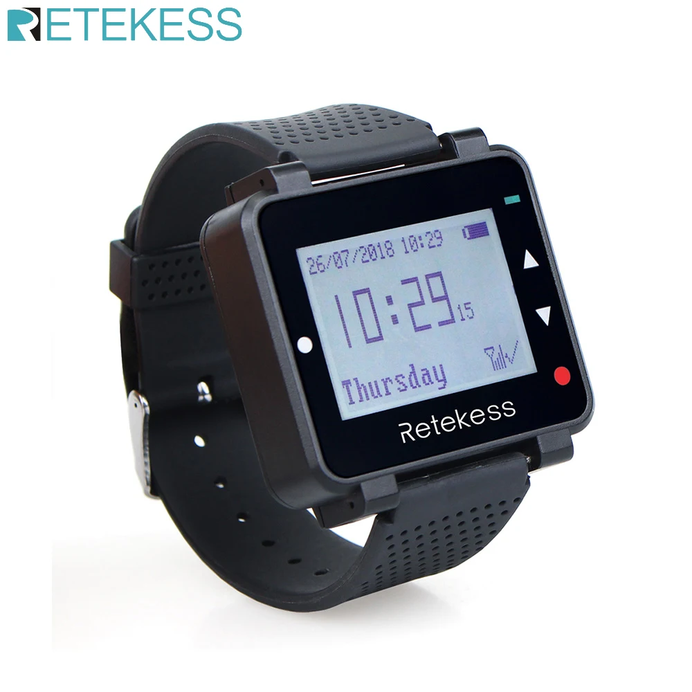 Retekess T128 Watch Receiver Wireless Pager 433.92mhz For Hookah Waiter ...