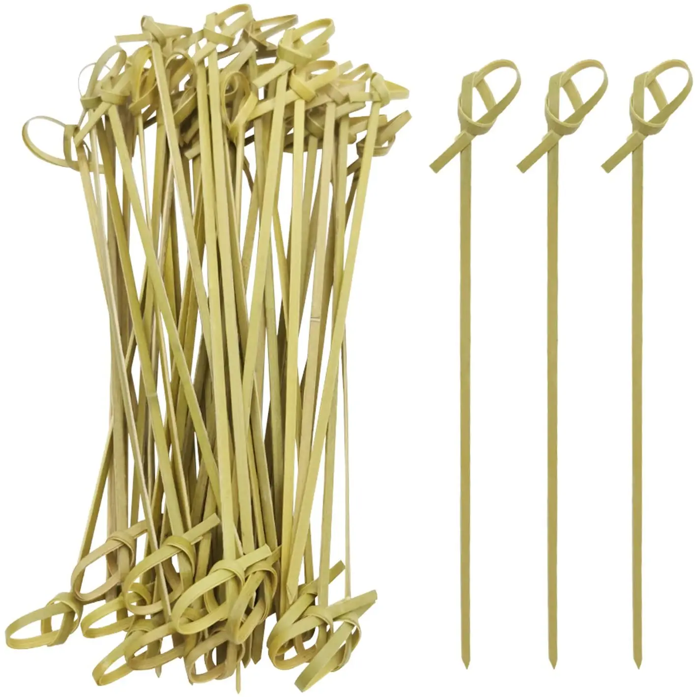 100pcs-Bamboo-Knot-Shape-Cocktail-Sticks-Pick-Martini-Drink-Stick-Picks ...