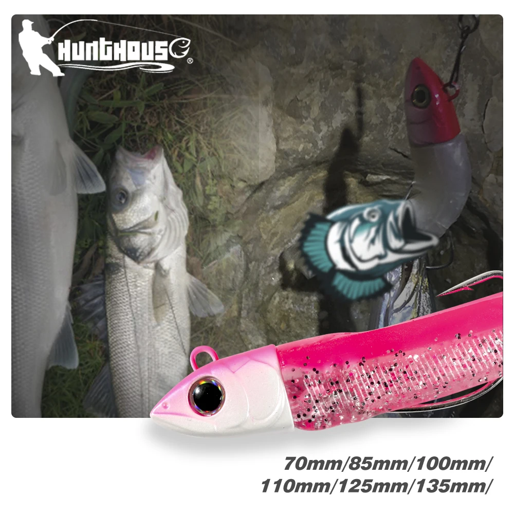 Hunthouse Barre T. Minnow Soft Fishing Lure 7/12/25/40/60/90/120g Baits ...
