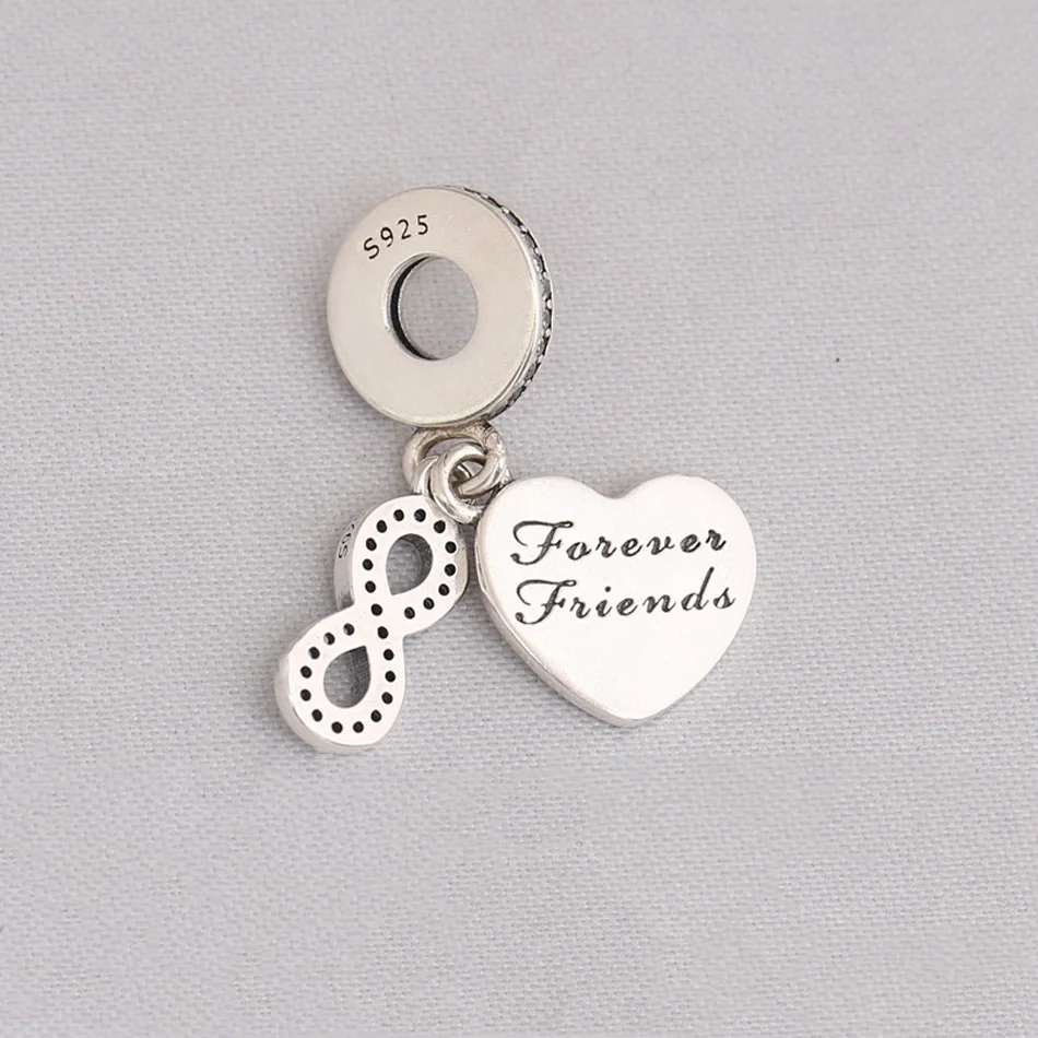 925 пробы серебряный кулон DIY Ювелирные изделия Forever Friends ...