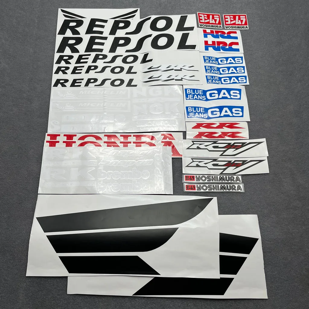 Motorcycle RC212V Fairing Kit Sticker Tank Wing Decals RCV212 Emblems ...
