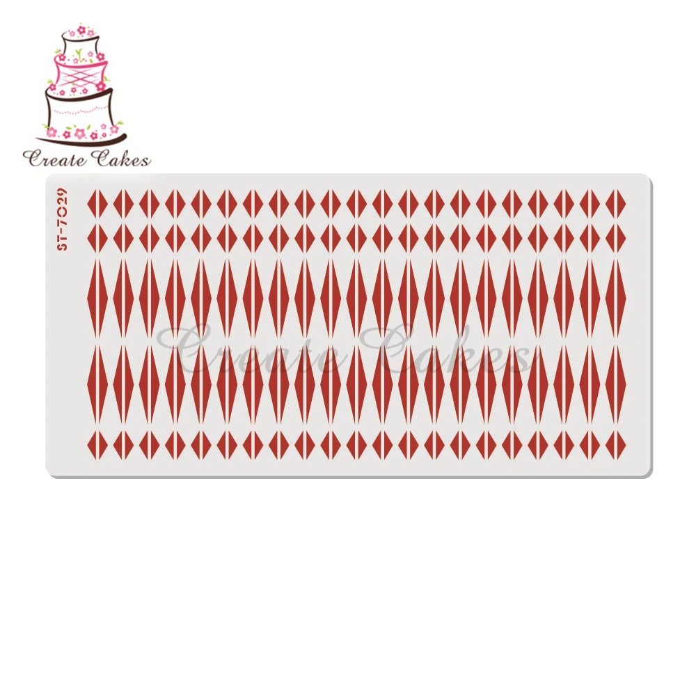 Rhombus Pattern Cake Stencils Cake Lace Side Plastic Stencil Cake Side ...