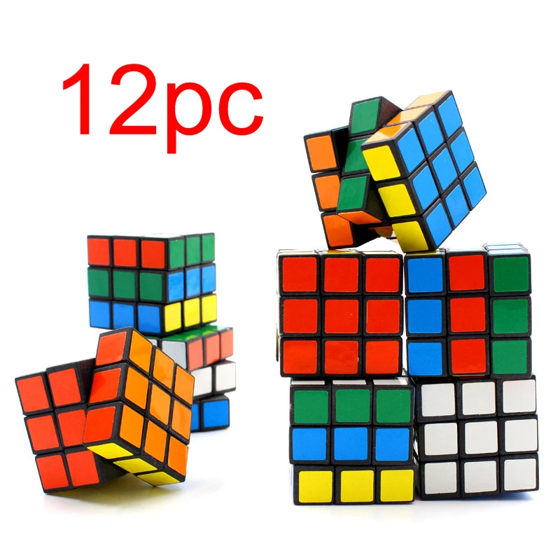 12pc Child Magic Cubes 3cm Twist Puzzle Speed Classic Plastic Toys ...