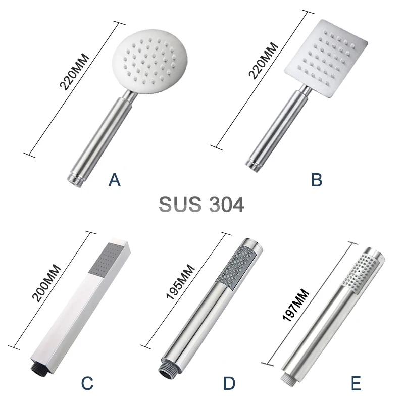 Brushed Stainless Steel Hand Shower Bathroom Hand Held Shower Set with ...