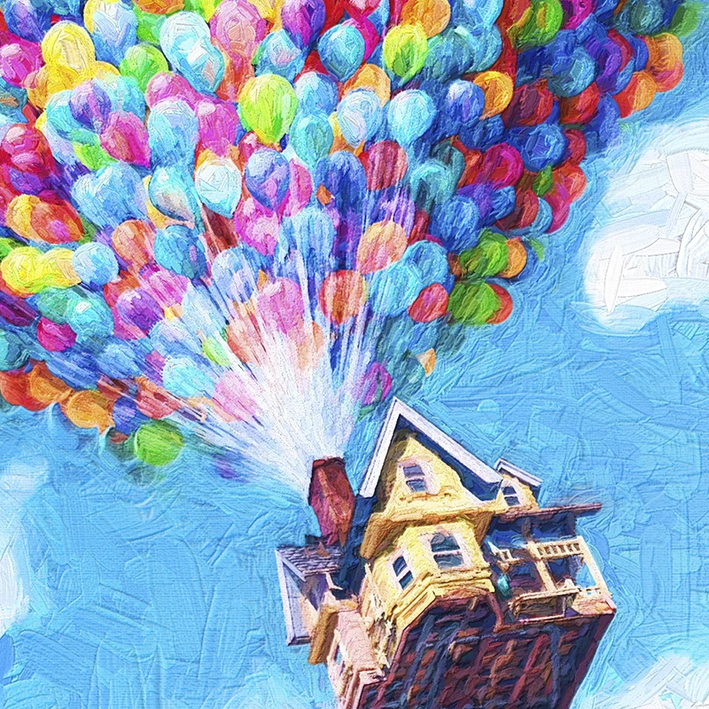 Up House Balloons Painting