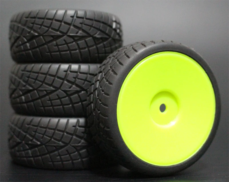 4PCS 1/10 Rubber Tire RC Racing Car Tires On Road Wheel Rim Fit For HSP ...