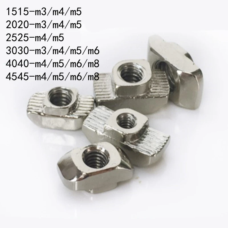 10-100pcs T Nut Hammer Head Nut M3/m4/m5/m6/m8 Connector Nickel Plated ...