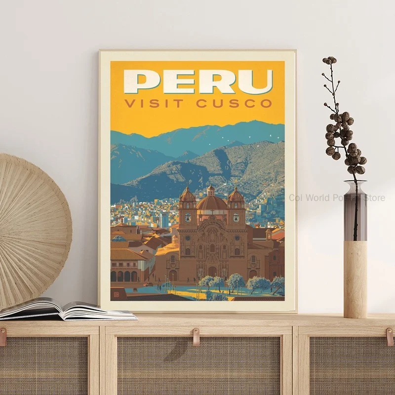 Póster de viaje de Perú Cusco, arte de pared imprimible, Impresión de ...