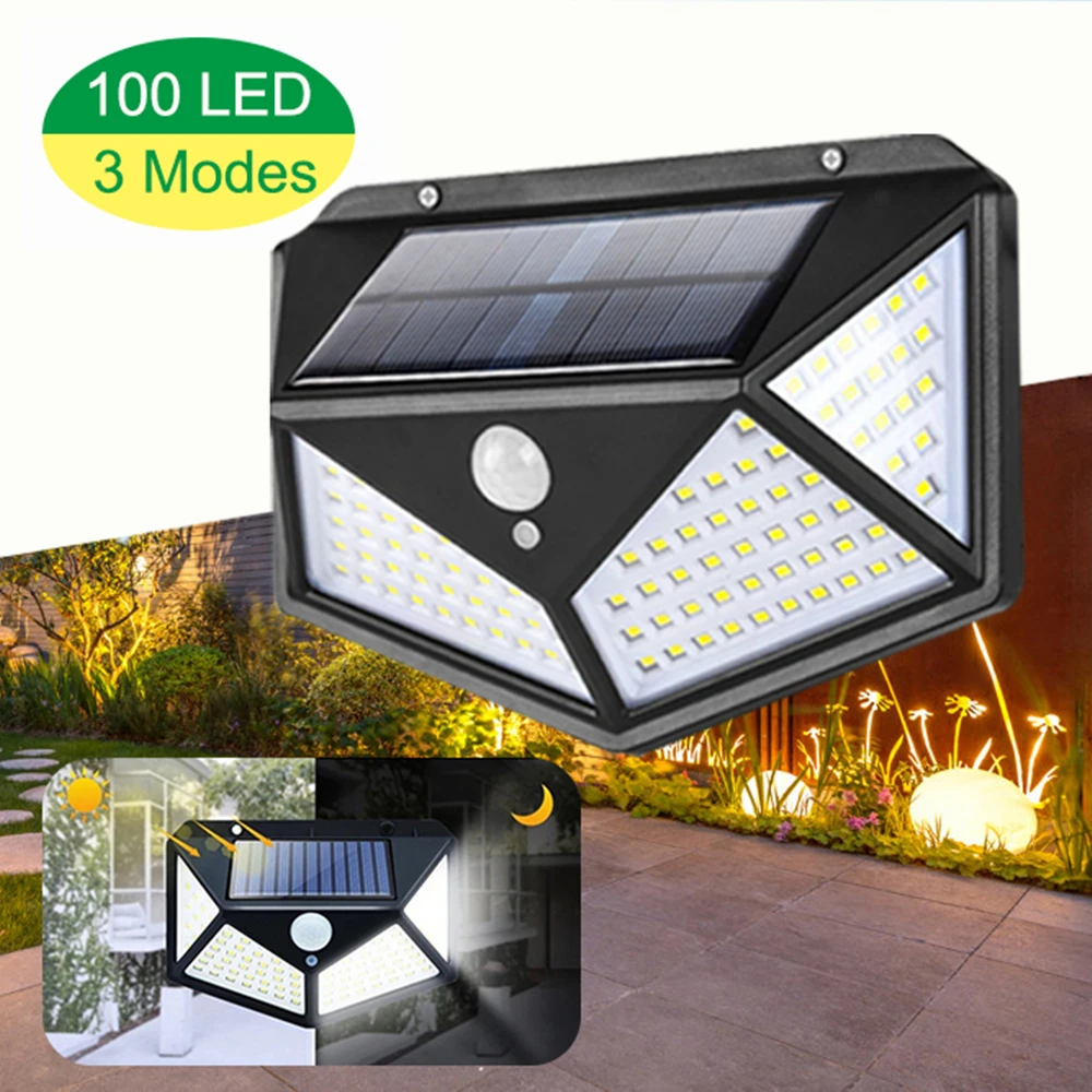 100 LED Solar Lights Outdoor Lighting Lamp Powered Sunlight Waterproof ...