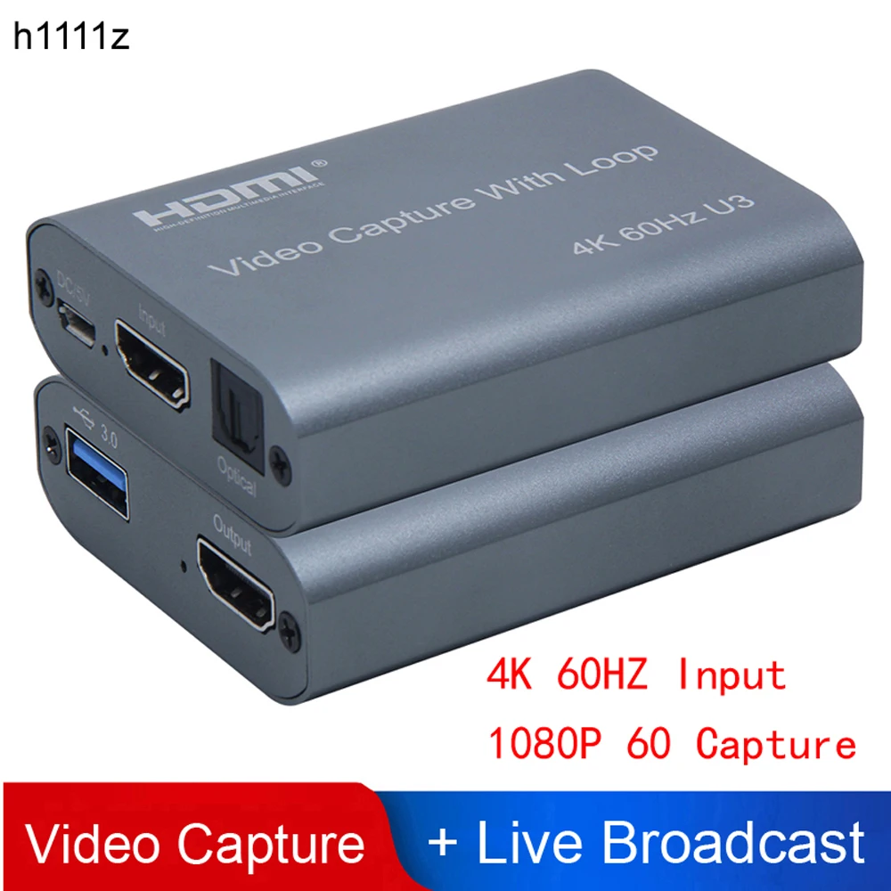 4k 60hz Usb 3.0 Loop Out Audio Video Capture Card 1080p 60fps Hdmi ...