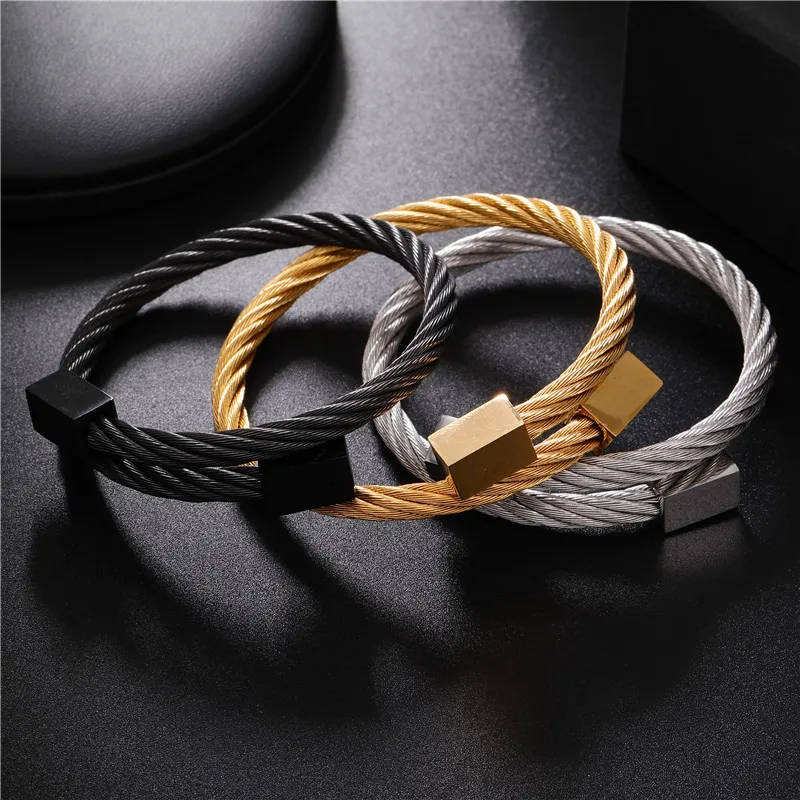 Classic Men Bracelet Charm Jewelry Fashion Luxury Gold Color plated ...