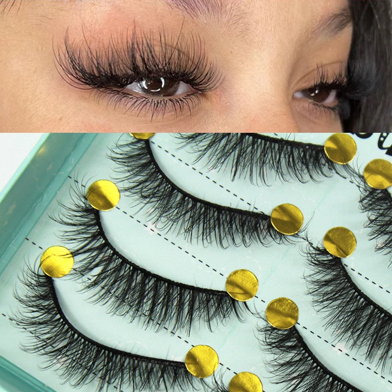 10 Pairs 3D Faux Mink Eyelashes Natural Thick Long False Eyelashes ...
