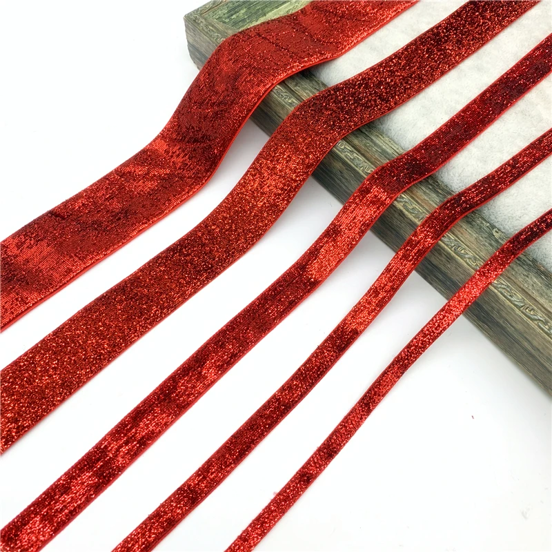 6mm-38mm Red Glitter Velvet Ribbon For Handmade Gift Bouquet Wrapping ...