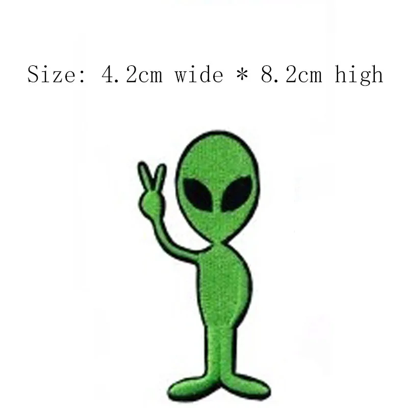 Sewing & Fiber Green Alien Iron On Sew On Applique Outer Space ...