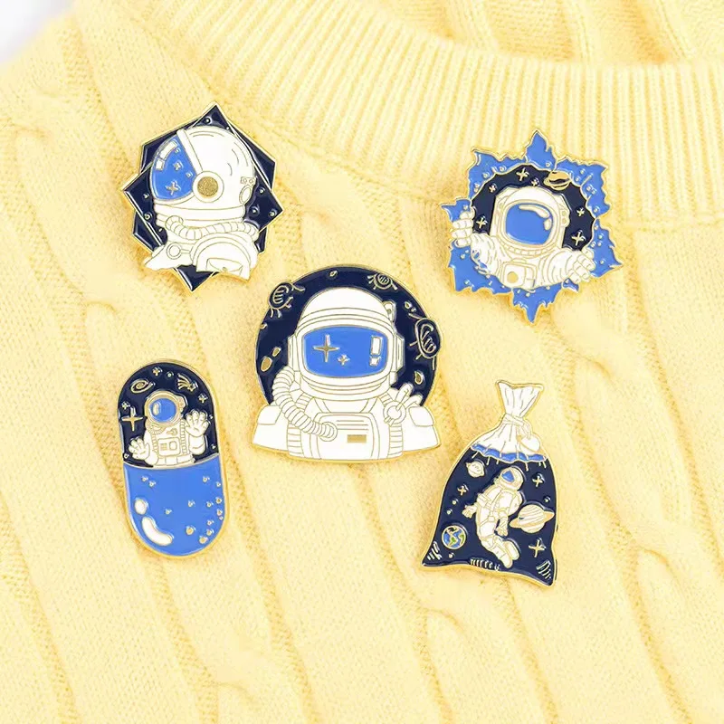 Cosmic-Stars-Enamel-Pin-Needle-Astronaut-Brooch-Space-Universe-Explore ...