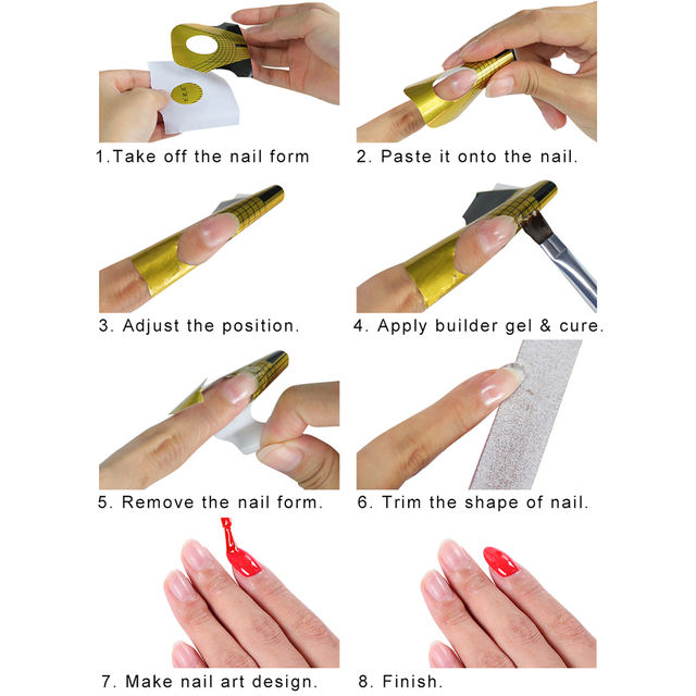 Paper Nail Form For Acrylic UV Gel Extension - Limegirlstore