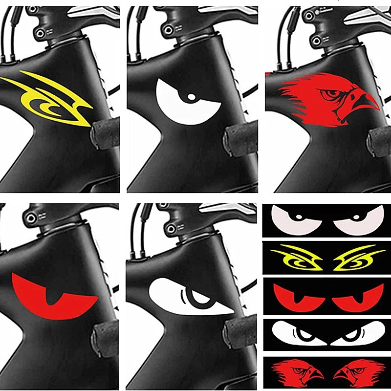 1Pc-Bicycle-Sticker-Big-Eyes-Frame-Sticker-Waterproof-And-Sun-proof ...