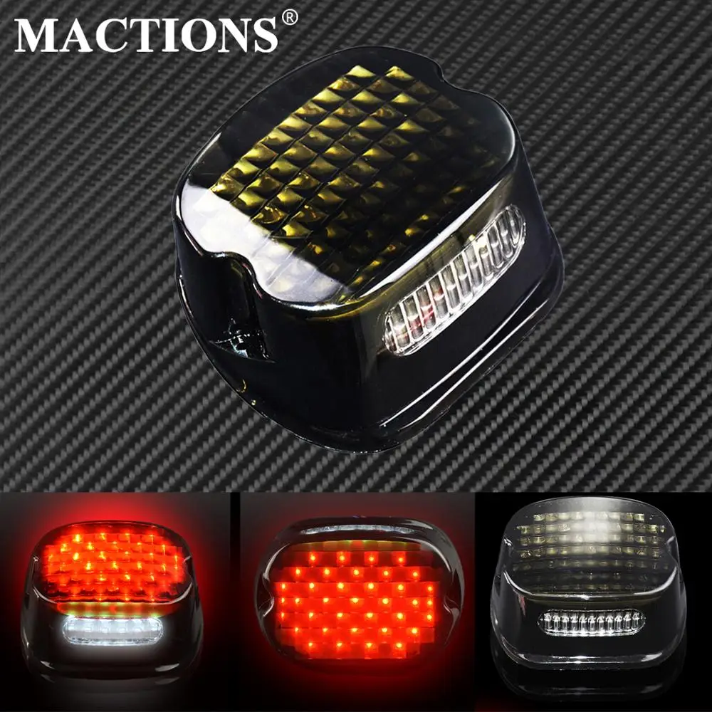 Motorcycle Smoke LED Tail Brake Light Low Profile License Plate Lamp ...