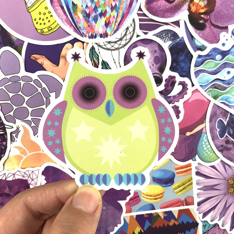 35 70pcs Pack Purple Fresh Stickers Vsco Stickers For Motorcycle Laptop Luggage Skateboards Pvc