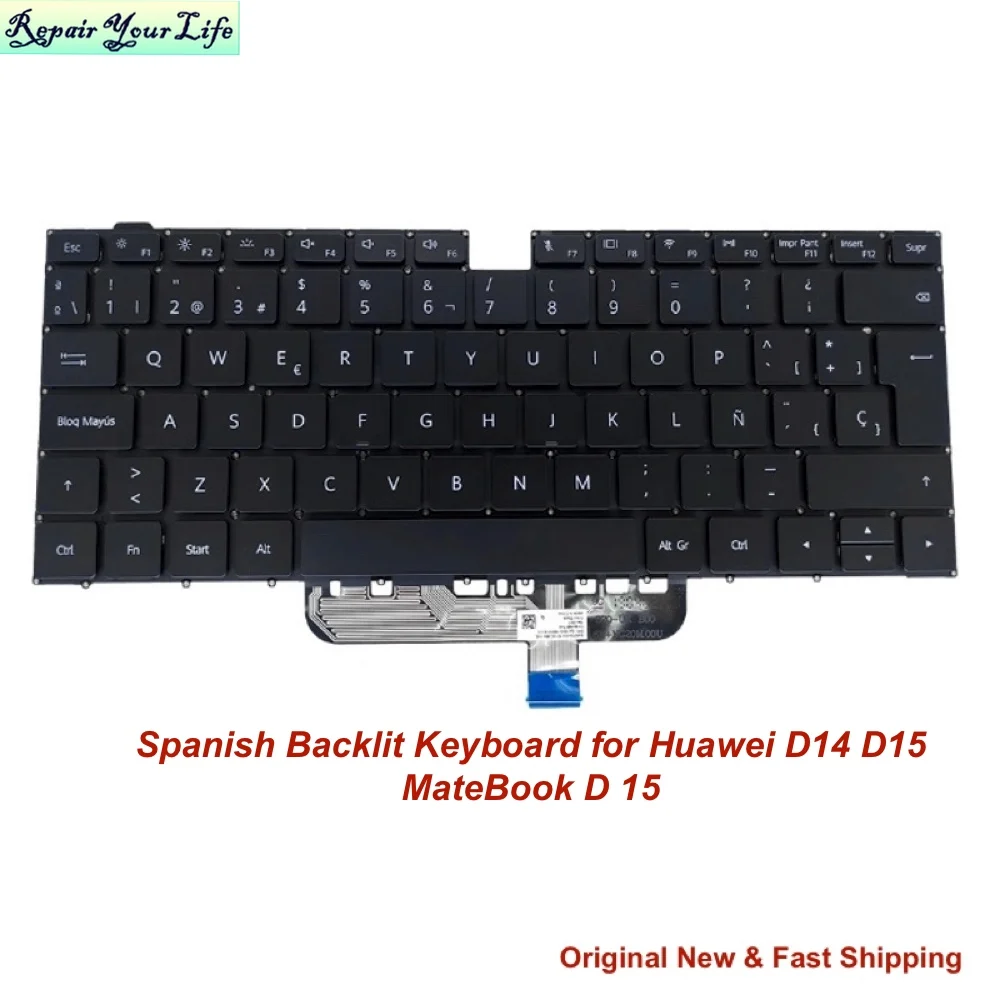 Laptop-Spanish-Backlit-Keyboard-for-Huawei-D14-D15-MateBook-D-15-BOHK ...