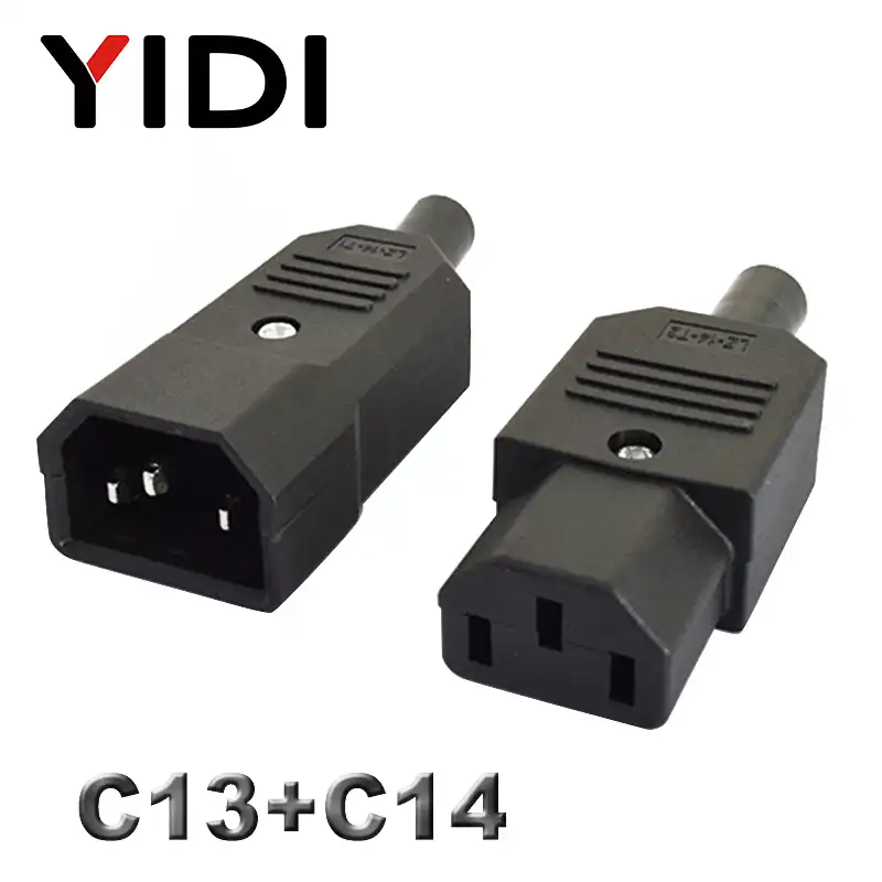 IEC 320 C14 universal Male and Female Right Angle Plug Power Adapter ...