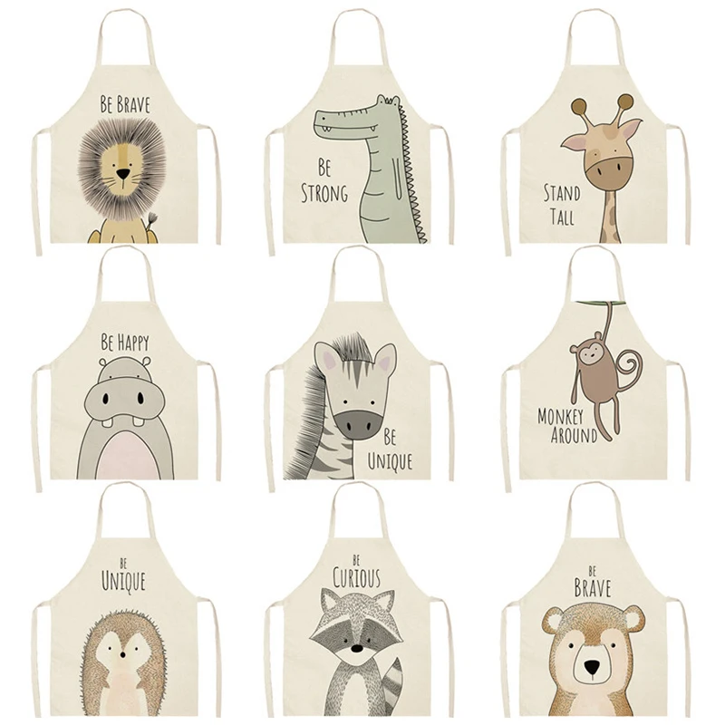 Kitchen Cooking Lion Apron Animal Print Aprons For Elk Bear Fox Women ...