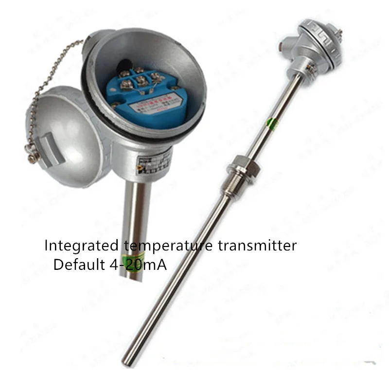 Tahan Panas PT100 Suhu Terintegrasi Pemancar, Sensor Suhu 4 20mA 0 5V 0 ...