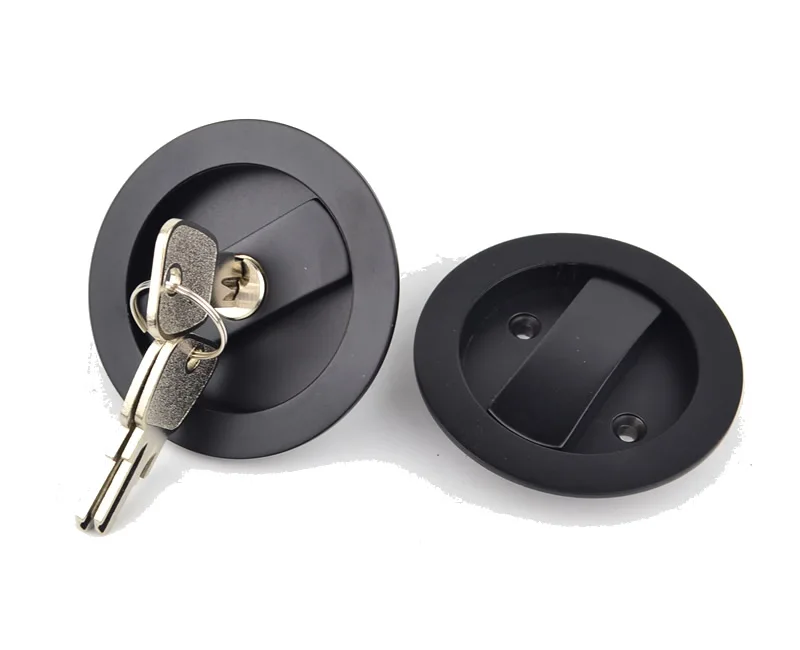Special Sliding door hook lock Black Round handle Hidden hook lockZinc ...