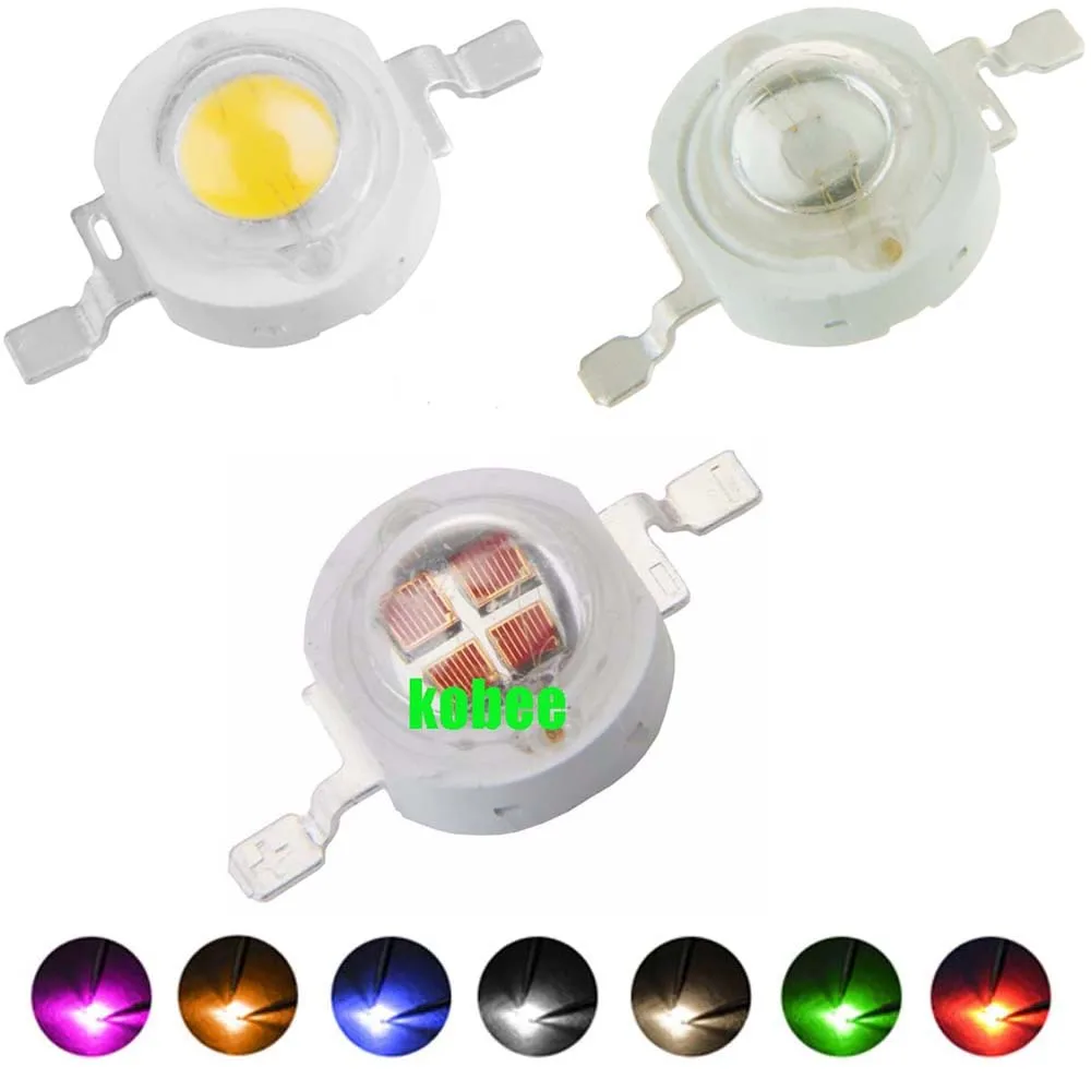 10pcs 1w 3w 5w High Power Led Chip Lamp Bulbs Smd Cob Diodes Warm Cold White Red Green Blue ...