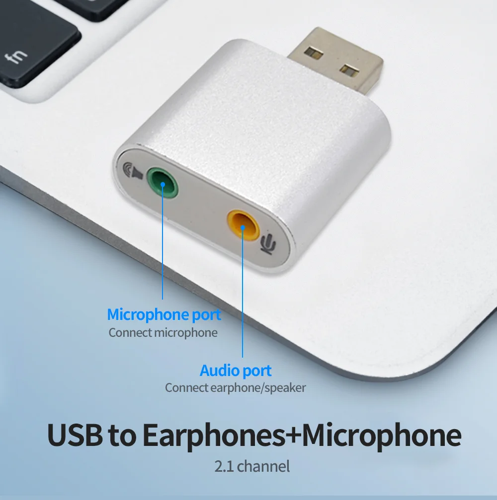 TISHRIC USB звуковая карта 7,1 алюминиевый внешний 3,5 мм разъем аудио ...