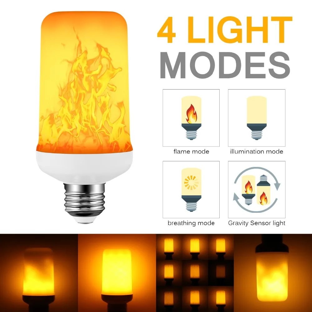 New-Flame-Effect-LED-Bulb-Flickering-Fire-LED-Wall-Light-Lamp-For-Party ...