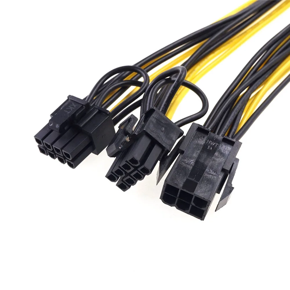 Molex hembra 6 Pin PCI Express a 2 x PCIe 8 (6 + 2) Pin macho placa base gráfica tarjeta de ...