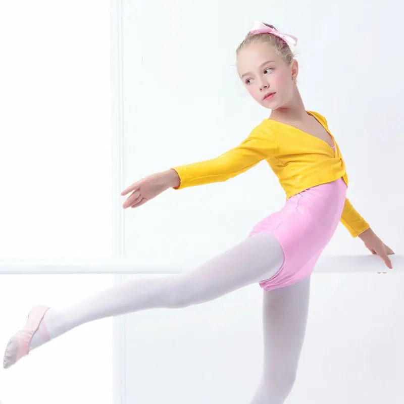 Girls Ballet Crop Tops Dance Leotards Coat High Waist Ballet Clothes ...
