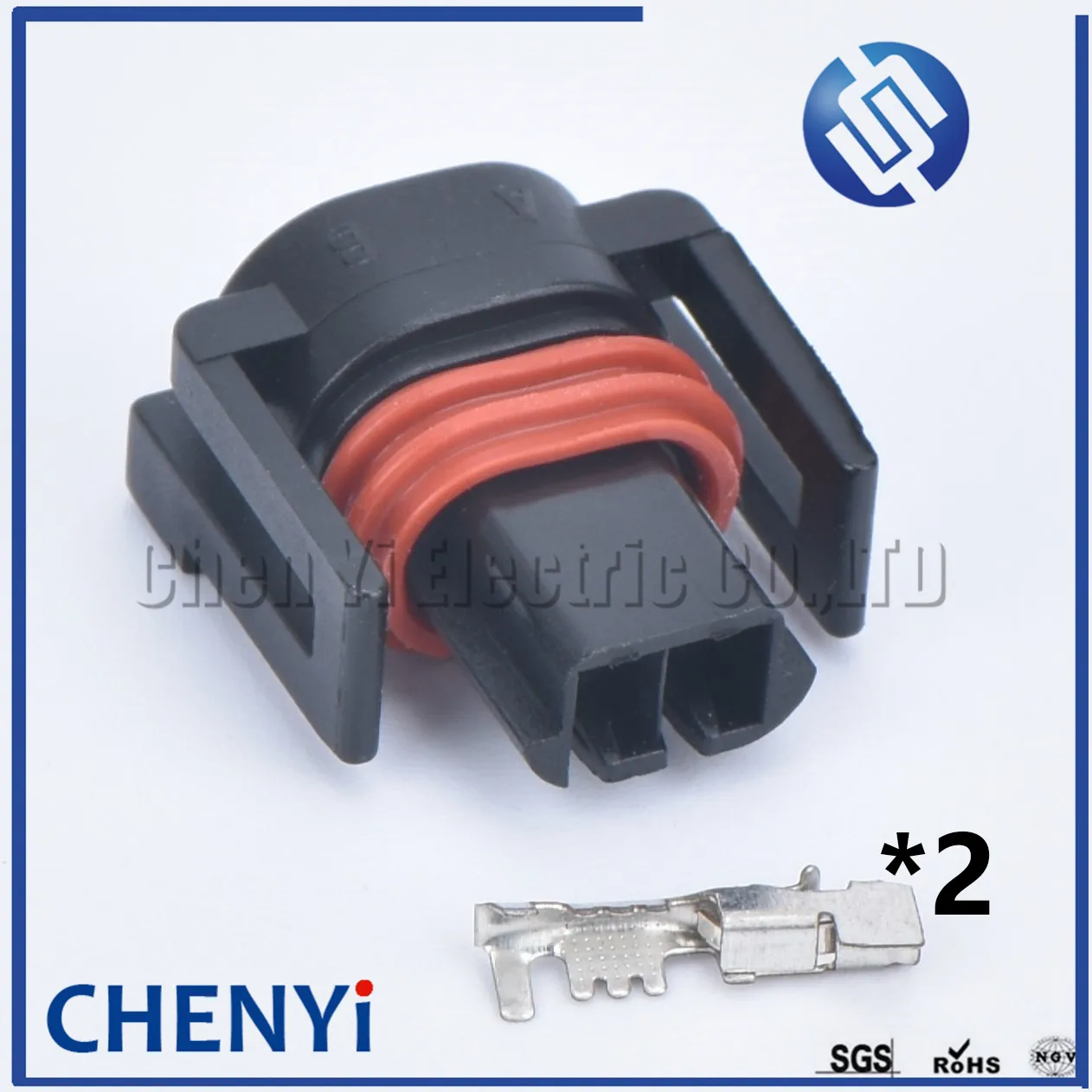 Conector para injetor de ar automotivo, 1 conjunto com 2 pinos, fêmea ...