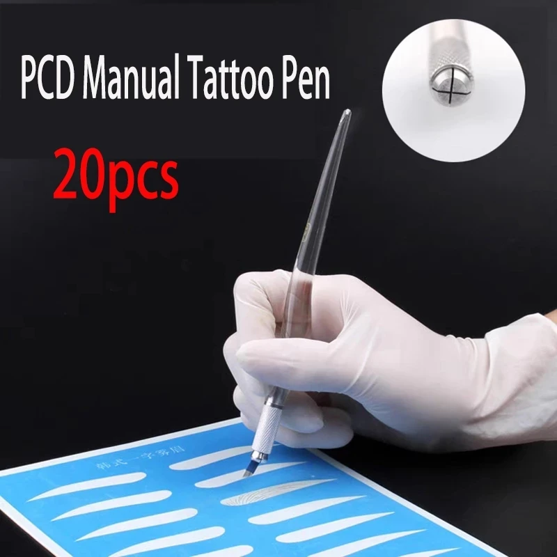 20pcs Crystal Manual Tattoo Pen Pcd Tattoo Eyebrow Microblading Pen For ...