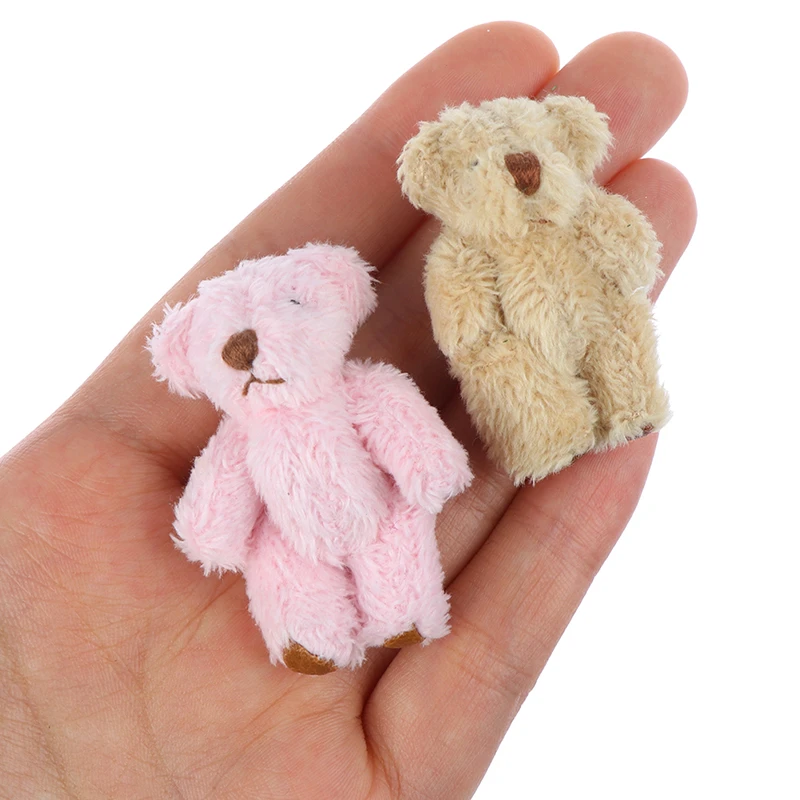 4.5cm Mini Joint Bear Plush Stuffed Wedding Box Toy Doll Garment & Hair ...