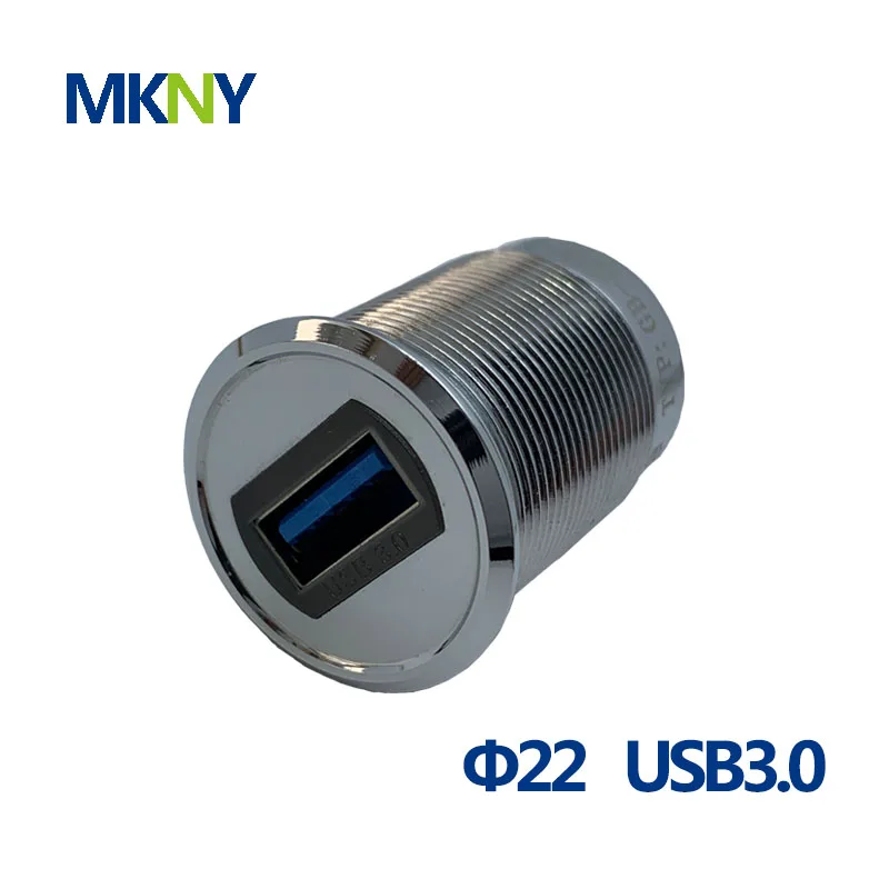 USB3.0 adapter 22mm Round Panel mount USB connector A JACK to USB A ...