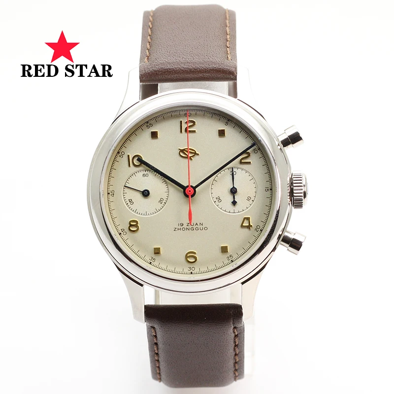 Red Star Brand 38mm Chronograph Movement Men Watch Sapphire Clock ...