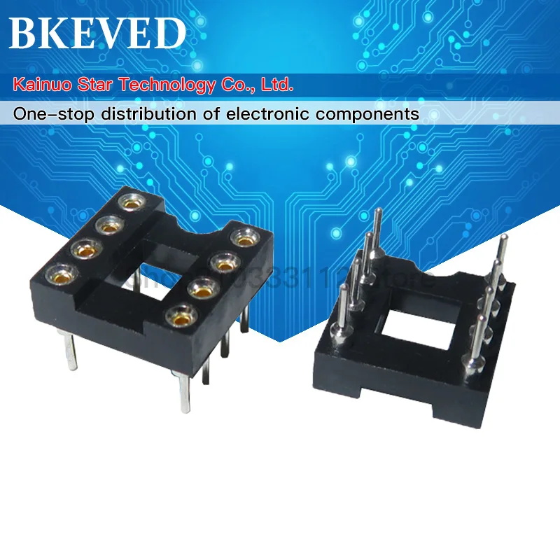 20pcs Dip-8 Round Hole 8 Pins 2.54mm Dip Dip8 Ic Sockets Adaptor Solder ...