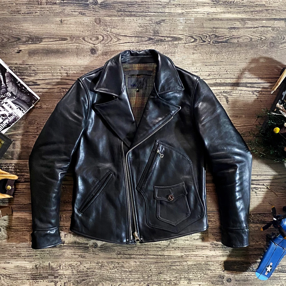 YR-Free-shipping-Brand-new-fashion-black-cowhide-motor-rider-jacket ...