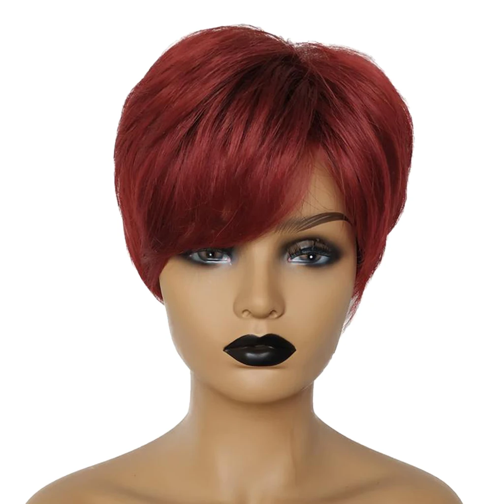 Alcobi Pixie Cut Wigs For Black Women Human Hair Short Bob Wigs With ...