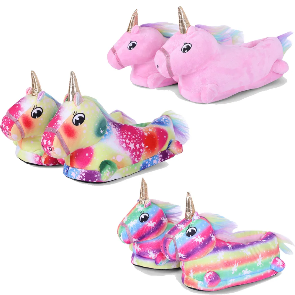 2021 Winter New Fashion Baby Girls Unicorn Kigurumi Slippers Children's ...