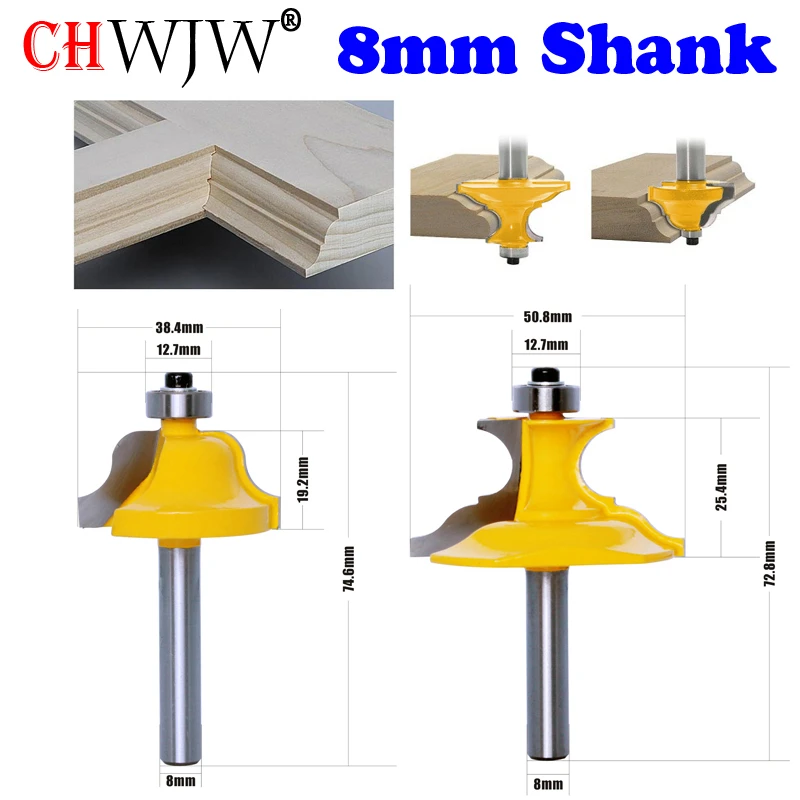 Chwjw 1-2pc 8mm Shank Wainscoting Roman Ogee & Pedestal Router Bit C3 ...