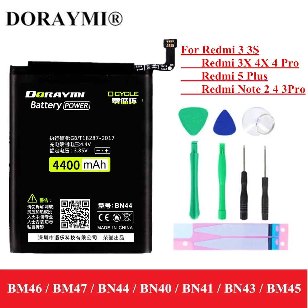 Doraymi Bm47 Bn44 Bn40 Bn41 Bn43 Bm45 Bm46 Battery For Xiaomi Redmi 3 ...