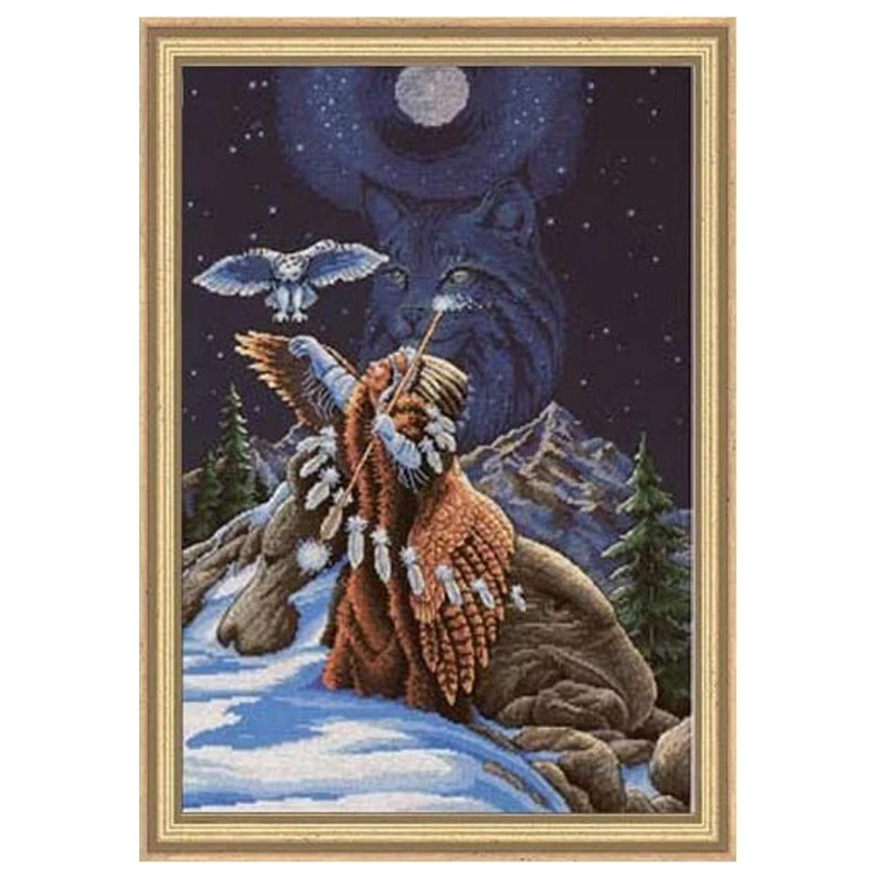 Amishop-Counted-Cross-Stitch-Kit-Sacred-Connection-Old-Man-Owl-Starry ...
