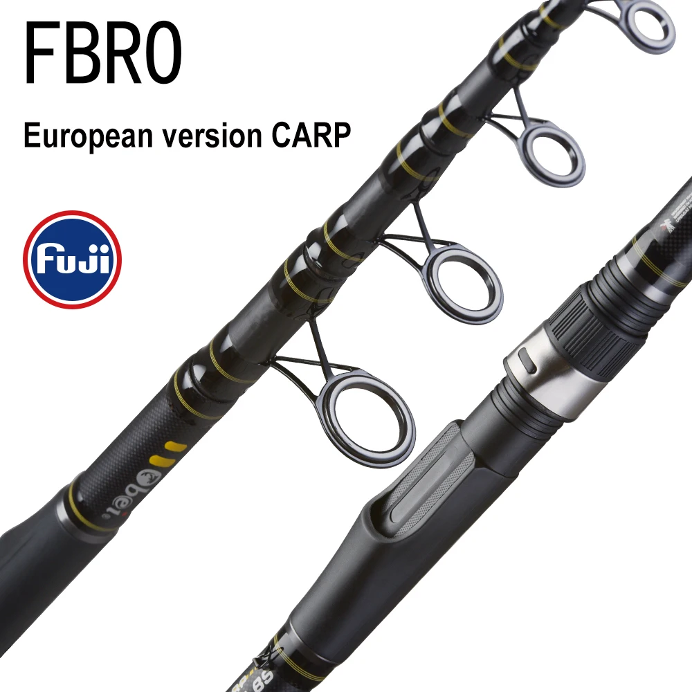 FBRO-Telescopic-Carp-Fishing-Rod-3-3-3-6m-Carbon-Fiber-Fuji-Spinning ...
