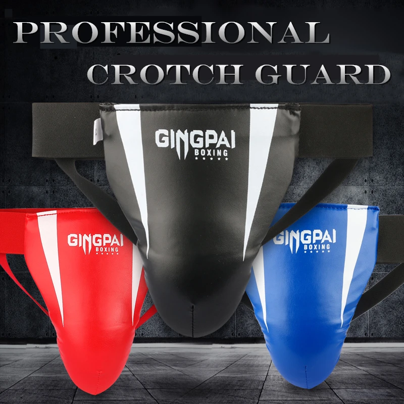 Blue-Thicken-Adult-Male-Kids-Sanda-Crotch-Guard-Taekwondo-MMA-Groin ...