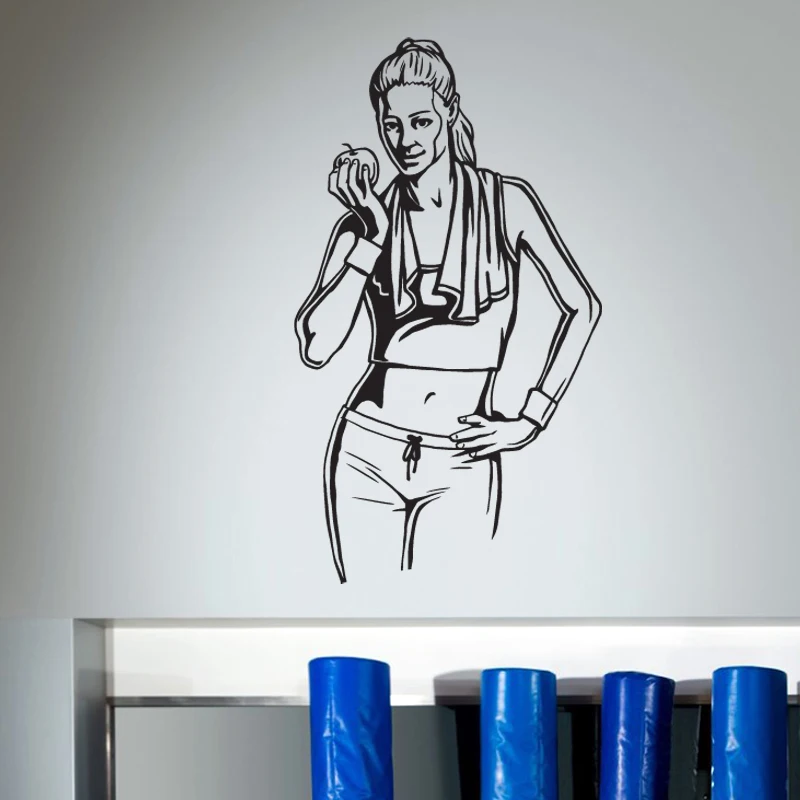 Fitness Decal Woman Gym Posters Gymnasium Sticker Body Building Vinyl