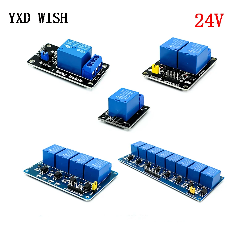 DC 24V 1 2 4 8 Channel Relay Module With Optocoupler DC 24 V Volt ...