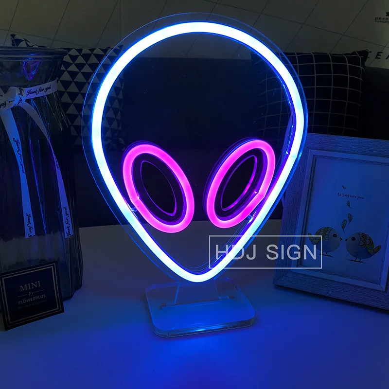 Alien Neon Light USB Charging Wall Decor Children Gift Night Light LED ...